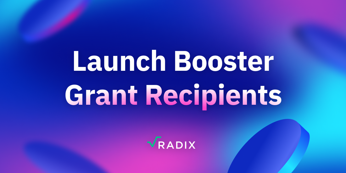 Launch Booster Recipients: Radix Charts & Selfi Social | The Radix Blog | Radix DLT